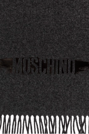 Moschino Fringed Logo Scarf