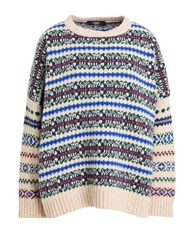 Max Mara Multicolor Jacquard Knit Top - Blue