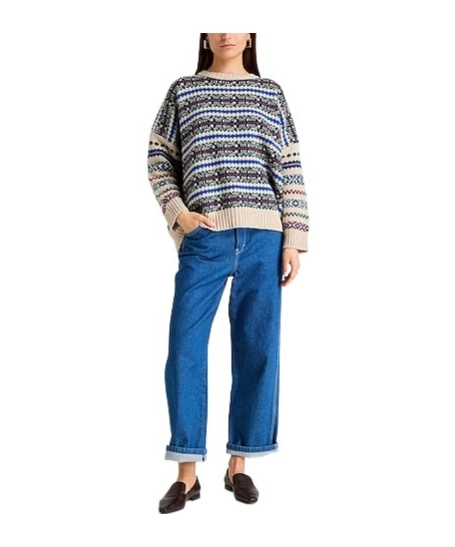 Max Mara Multicolor Jacquard Knit Top