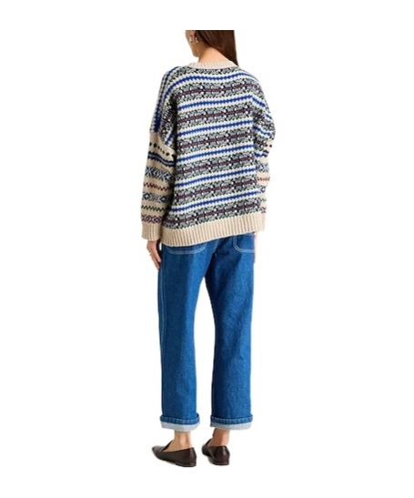 Max Mara Multicolor Jacquard Knit Top