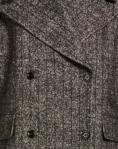 Dolce & Gabbana Double Breasted Pea Coat With Striped Bouclé Fabric