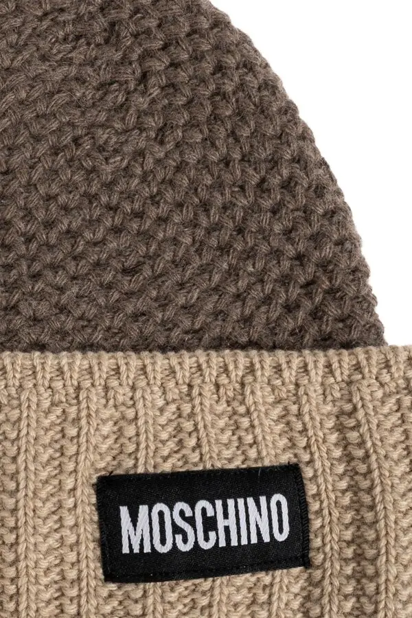 Moschino Patch Knit Hat