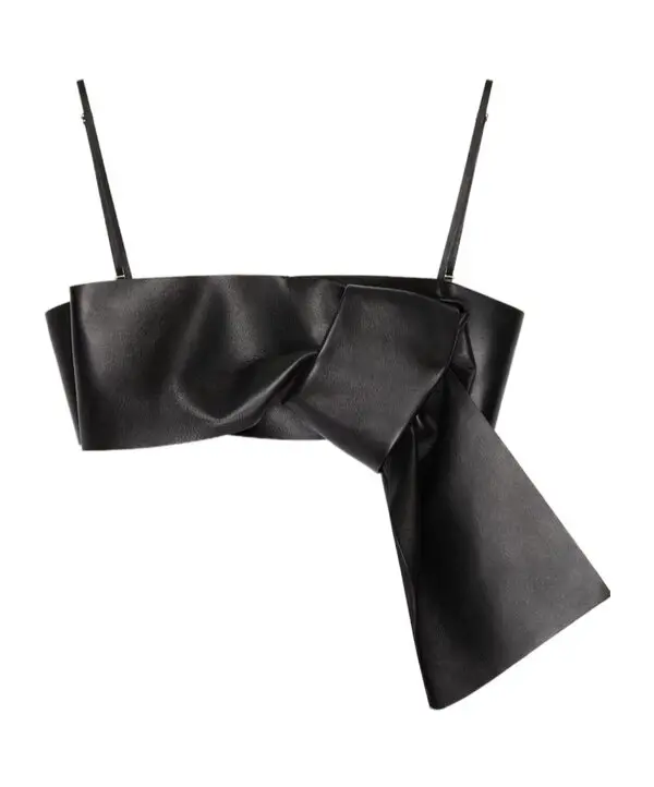 Givenchy Bra Top In Leather With Bow - Black