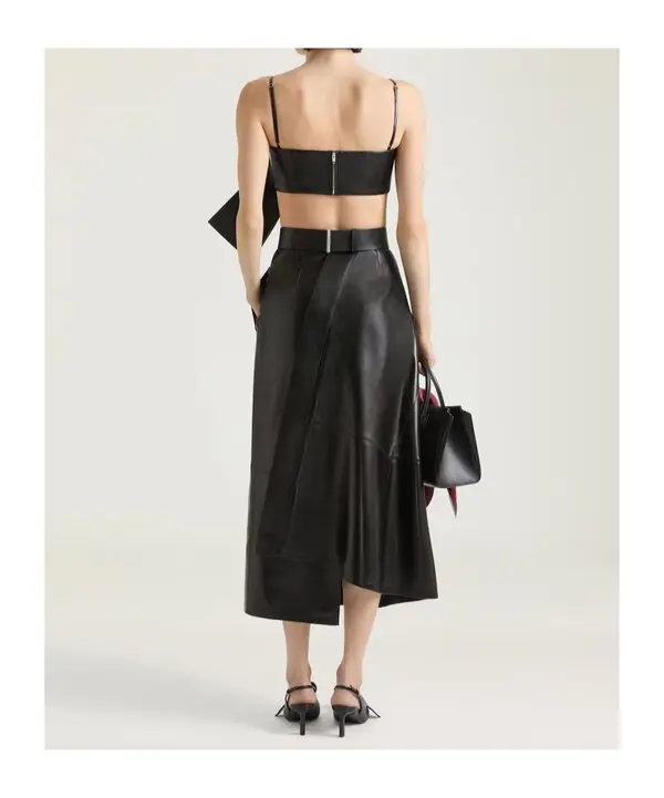 Givenchy Bra Top In Leather With Bow