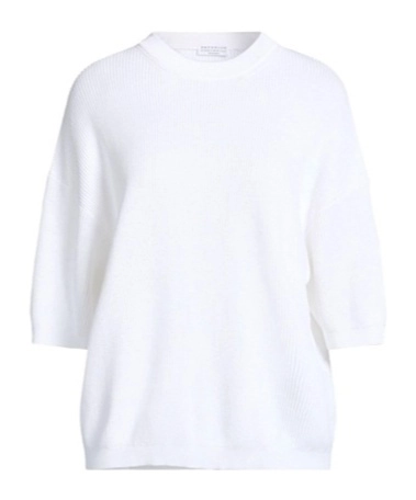 Brunello Cucinelli Solid-colored Short-sleeved Knitted Sweater