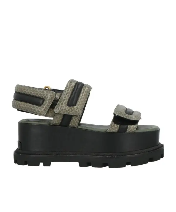 Tory Burch Snake Print One-strap Sandals - Green