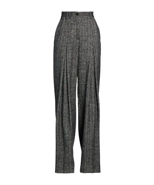Dolce & Gabbana Pinstriped Flannel Wide-leg Trousers - Black