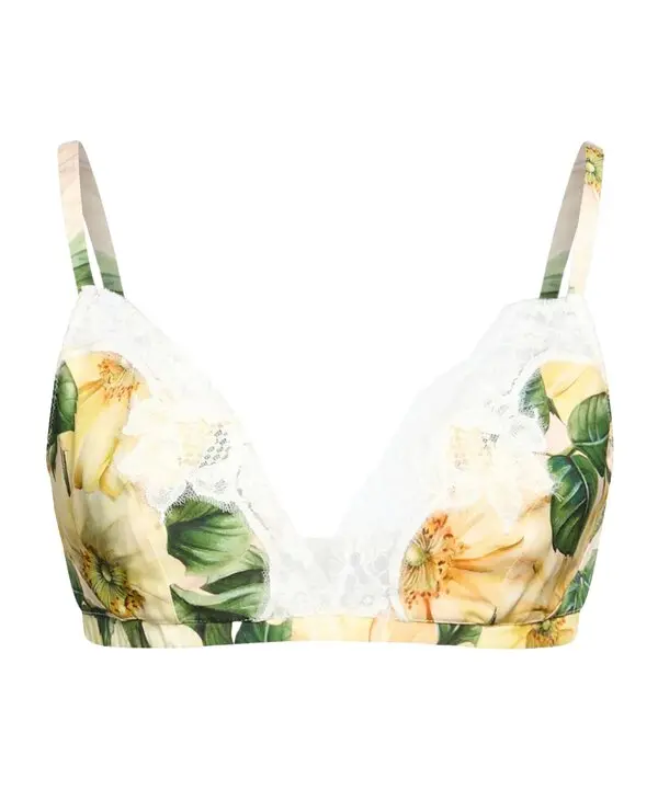 Dolce & Gabbana Floral Triangle Bra - Yellow