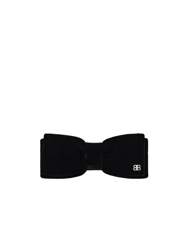 Balenciaga Velvet Hair Clip - Black/bright Silver