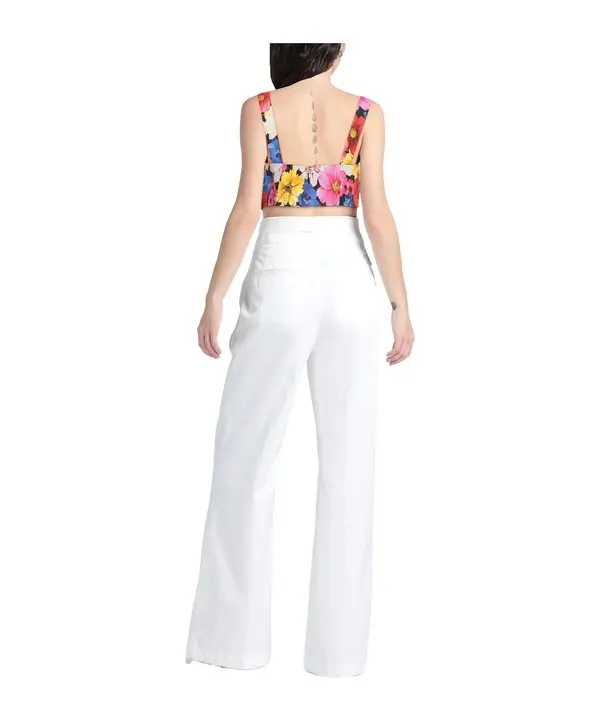 Dolce & Gabbana Floral Print Sweetheart Neckline Cropped Top
