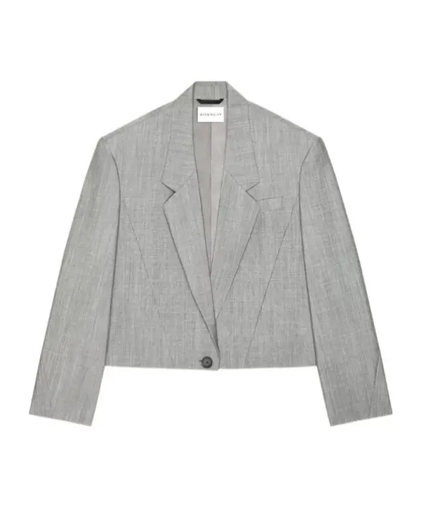 Givenchy Single-breasted Cropped Jacket In Wool And Mohair