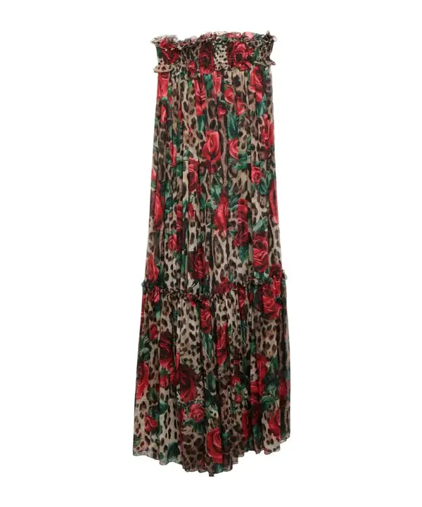 Dolce & Gabbana Animal Print Chiffon Culottes