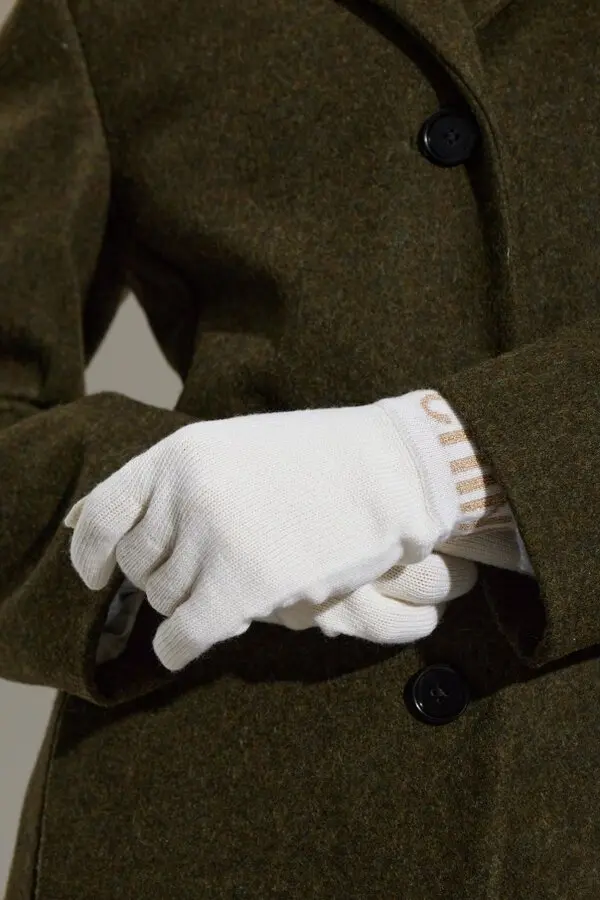 Moschino Lurex Knitted Gloves