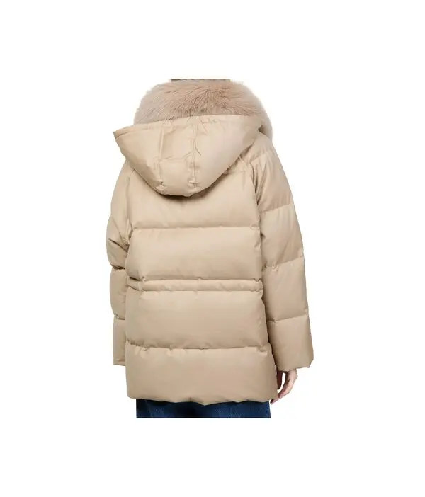 YVES SALOMON Fox Fur Collar Puffer Jacket