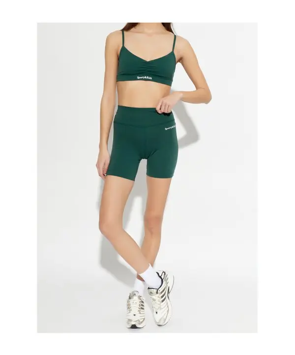 SPORTY  RICH Sporty & Rich High-rise Logo Detail Shorts