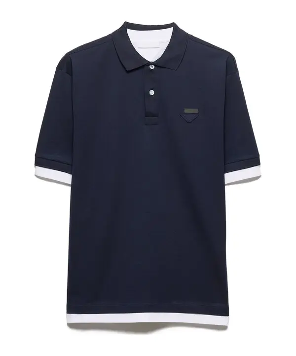 Prada Cotton Polo Shirt - Navy Blue