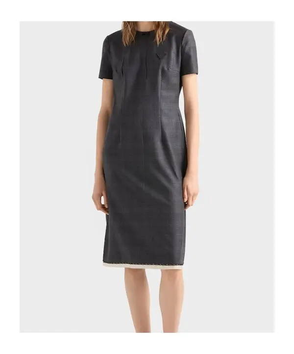 Prada Checked Wool Sheath Dress