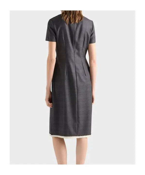 Prada Checked Wool Sheath Dress