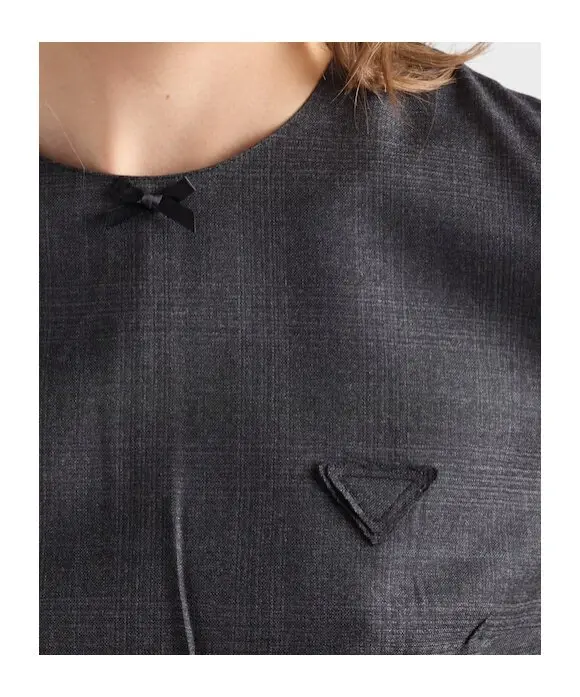 Prada Checked Wool Sheath Dress