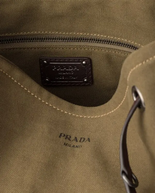 Prada Route Large Canvas And Leather Bag