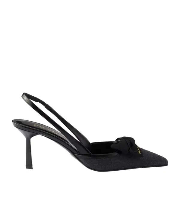 Prada Fabric Slingback Pumps - Bituminous Ash Free