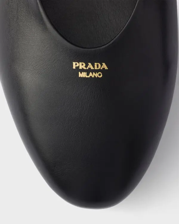 Prada Leather Ballerinas With Buckle Detail