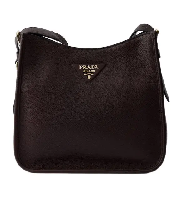 Prada Medium Leather Bag - Dark Brown