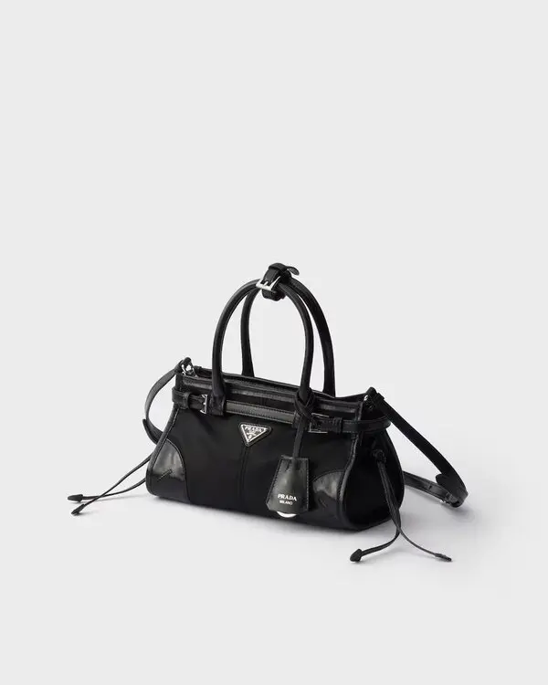 Prada Bonnie Small Re-nylon And Leather Handbag