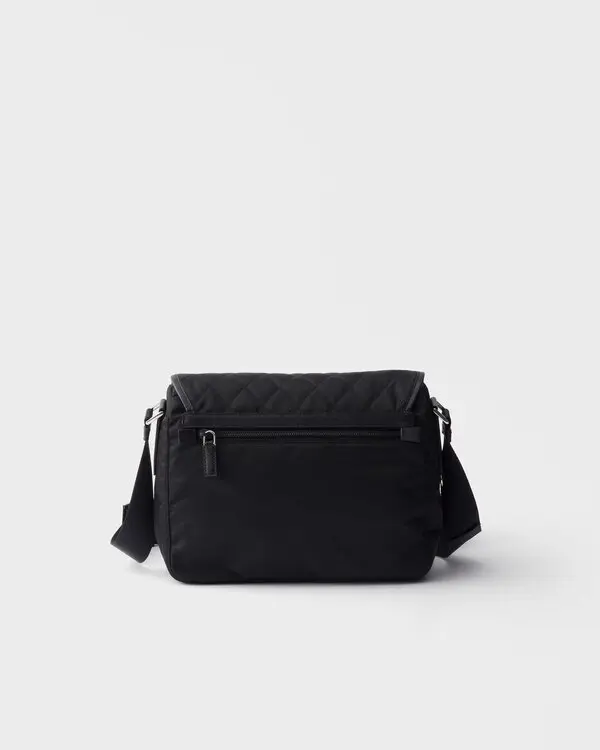 Prada Medium Quilted Re-nylon Shoulder Bag With Saffiano Leather Trim