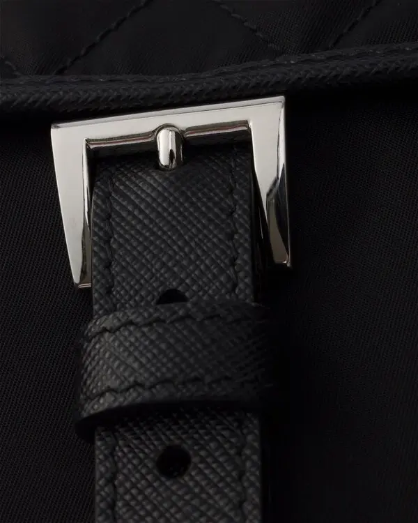 Prada Medium Quilted Re-nylon Shoulder Bag With Saffiano Leather Trim