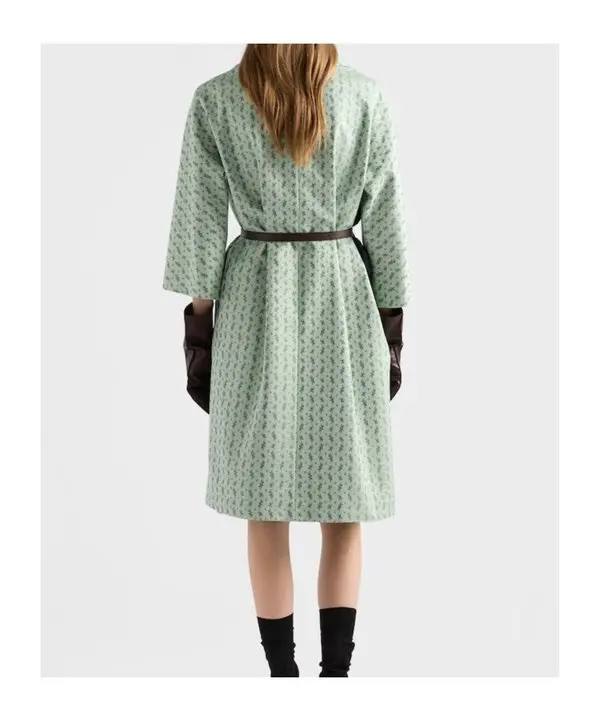 Prada Single-breasted Floral Jacquard Duchesse Coat