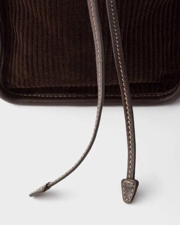 Prada Bonnie Extra Large Corduroy And Leather Handbag