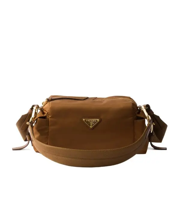 Prada Re-nylon And Leather Shoulder Bag - Brandy