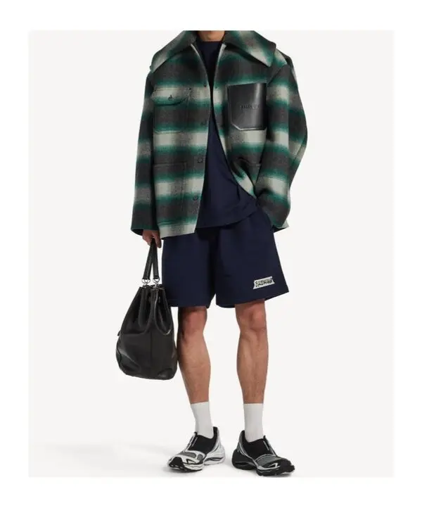 Balenciaga Masking Tape Graphic Shorts - Navy