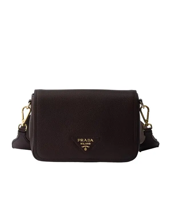 Prada Leather Shoulder Bag - Dark Brown