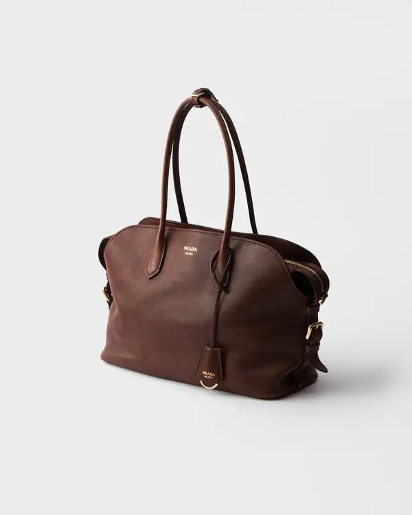 Prada Large Signet Leather Tote Bag