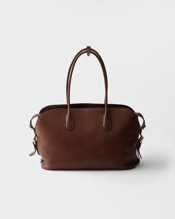Prada Large Signet Leather Tote Bag