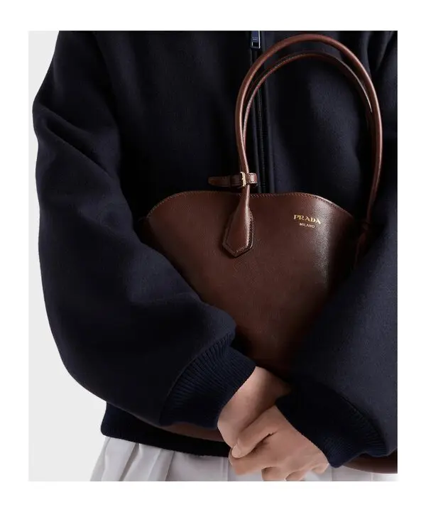 Prada Large Signet Leather Tote Bag
