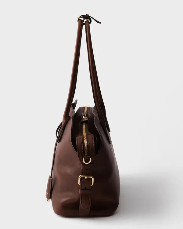 Prada Large Signet Leather Tote Bag