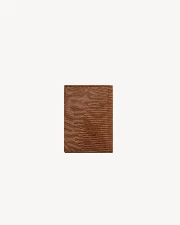Saint Laurent Credit Card Wallet In Lizard