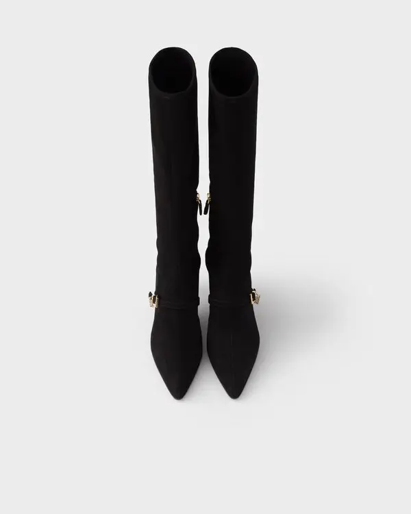 Prada Stretch Suede Boots