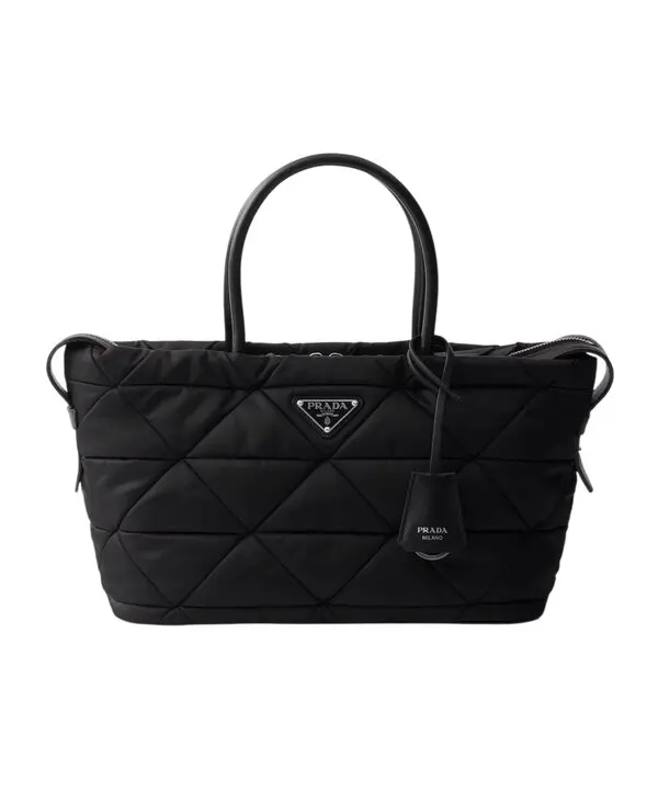 Prada Padded Re-nylon Medium Tote Bag - Black