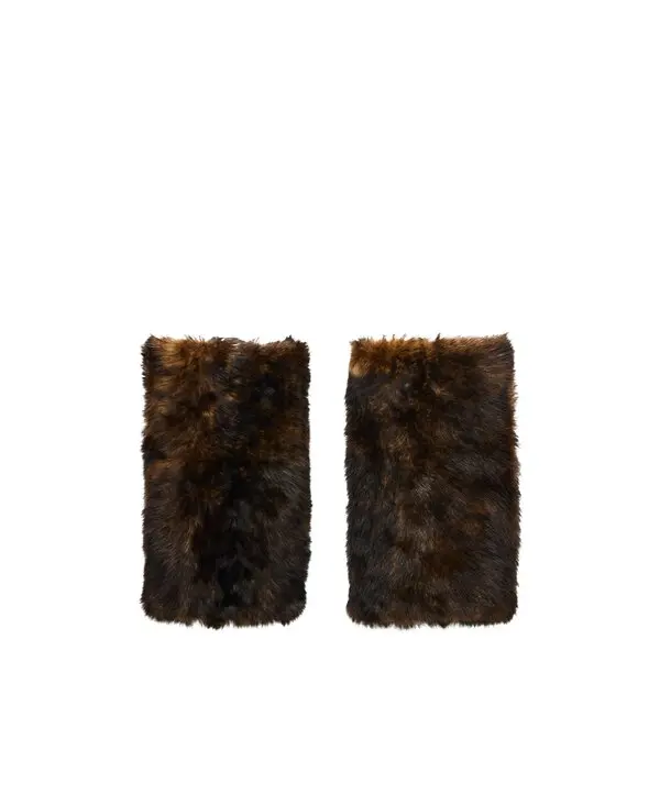 Saint Laurent Muffs In Shearling - Brown