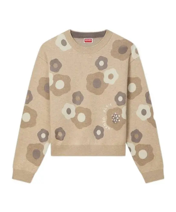 Kenzo Hana Dots Embroidered Crewneck Jumper - Nude