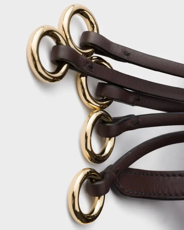 Prada Corsaire Corduroy And Leather Mini Shoulder Bag