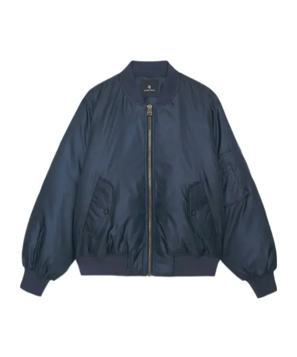 ANINE BING Leon Zip-up Bomber Jacket - Blue