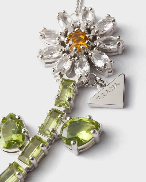 Prada Metal Necklace With Crystals