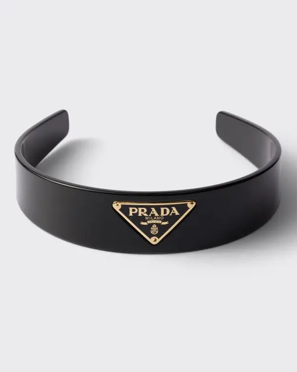 Prada Headband With Triangle Logo