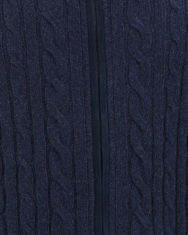 Loro Piana Cable-knit Cashmere Full-zip Cardigan - Dark Blue