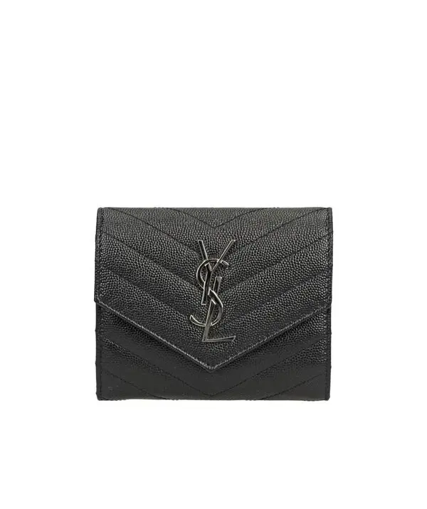 Saint Laurent Monogram Flap Wallet - Black